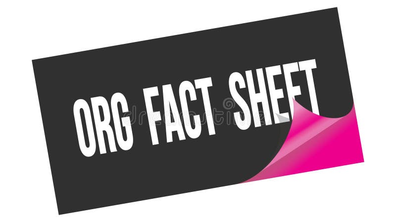 ORG FACT SHEET Text on Black Pink Sticker Stamp Stock Illustration ...