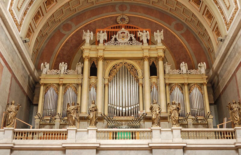 Baroque pipes organ stock photo. Image of monumental, gild - 3856278