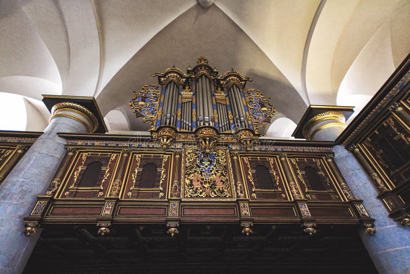 Organ in the Medieval Church of Kronborg Castle Stock Image - Image of ...