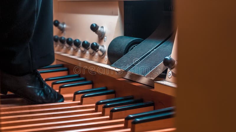 Organist Works the Foot Pedals of a Pipe Organ Stock Footage - Video of ...