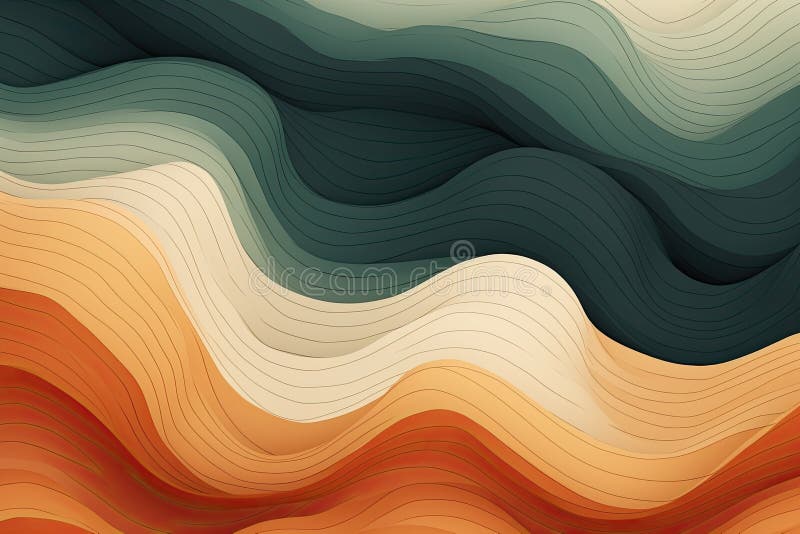 Organic Abstract Line Wave Background AI Generated Stock Illustration ...