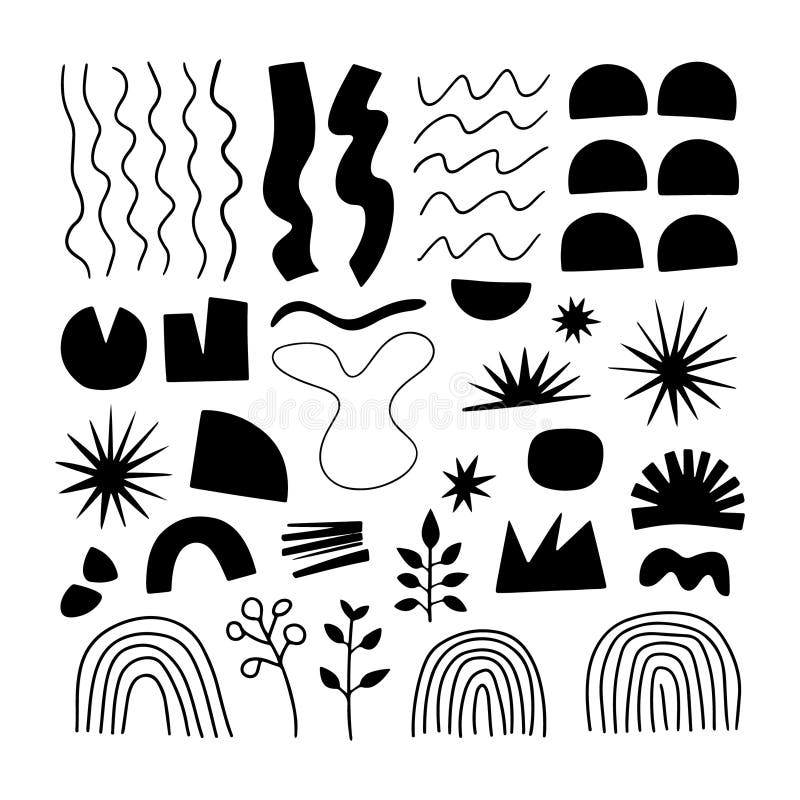 Organic Abstract Nature Elements Vector Set. a Collection of Organic ...