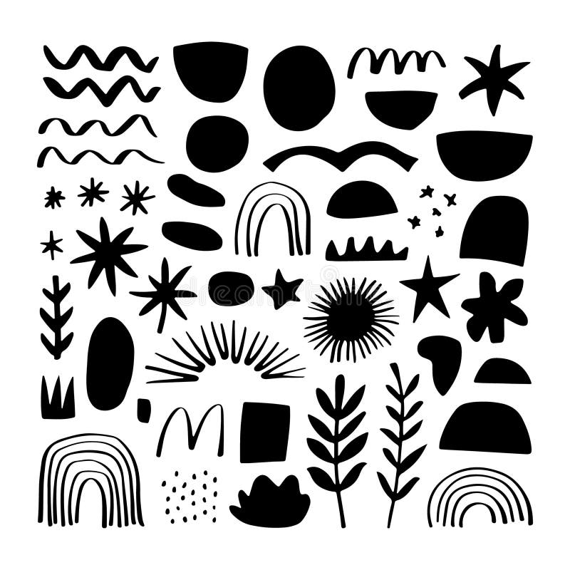 Organic Abstract Nature Elements Vector Set. a Collection of Organic ...