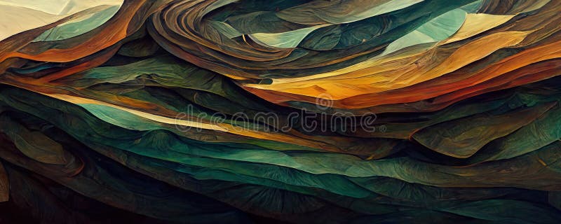 Organic Abstract Panorama Illustration Art Stock Image - Image of shape ...