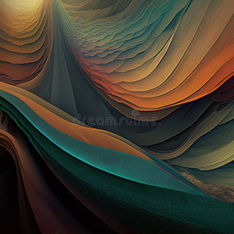 Organic Abstract Panorama Illustration Art Stock Image - Image of ...