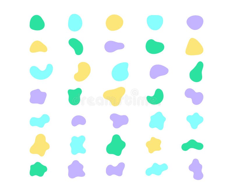 Organic Abstract Random Blob Color Shapes Minimal Design. Fluid ...
