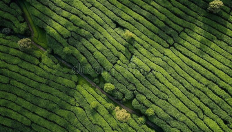 Organic Agriculture Patterns in Rows of Fresh Green Vegetables Outdoors ...