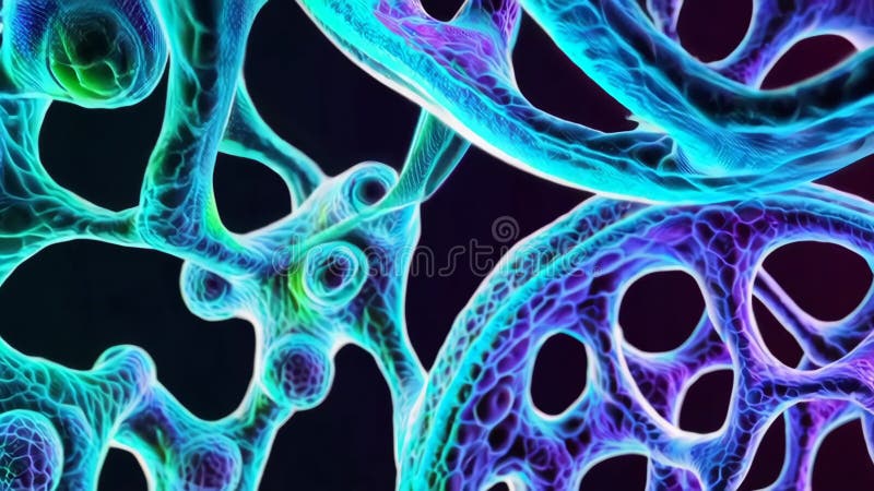 Organic Alien Neon Structure Morphing and Pulsating Stock Video - Video ...