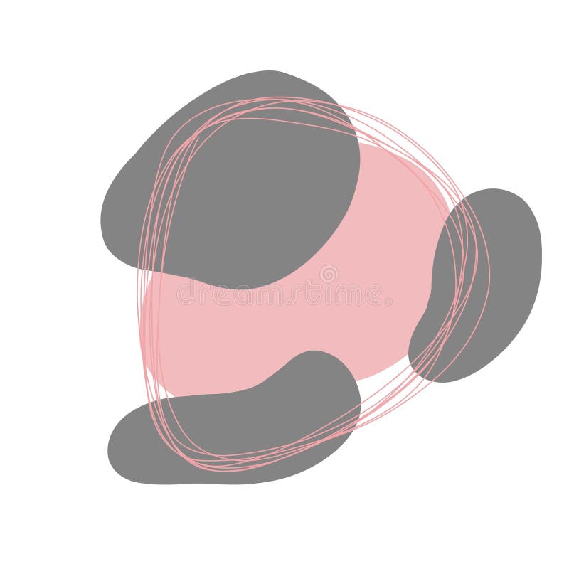 Organic Amoeba Drop Shape with Line Illustration. Composition of ...