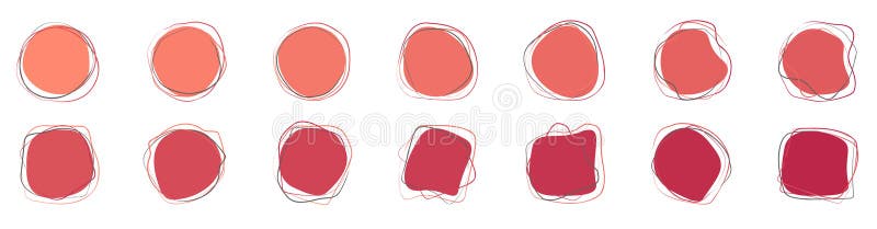 A Set of Graphic Elements of Irregular Round Shape with a Smooth Color ...