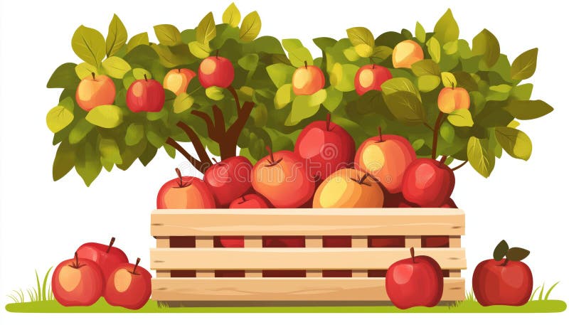 Organic Apples in Container Positioned Below Apple Tree: a Harvest of ...