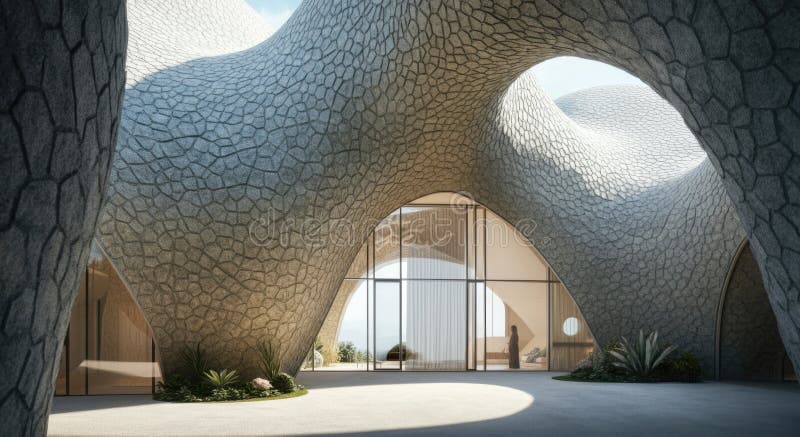 Organic Architectural Design with Modern Textured Dome Structures and ...