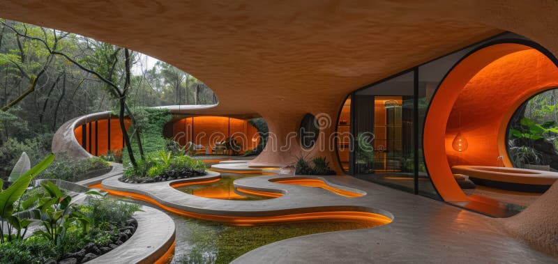 Organic Architecture, this Oasis Incorporates Flowing Lines and Natural ...