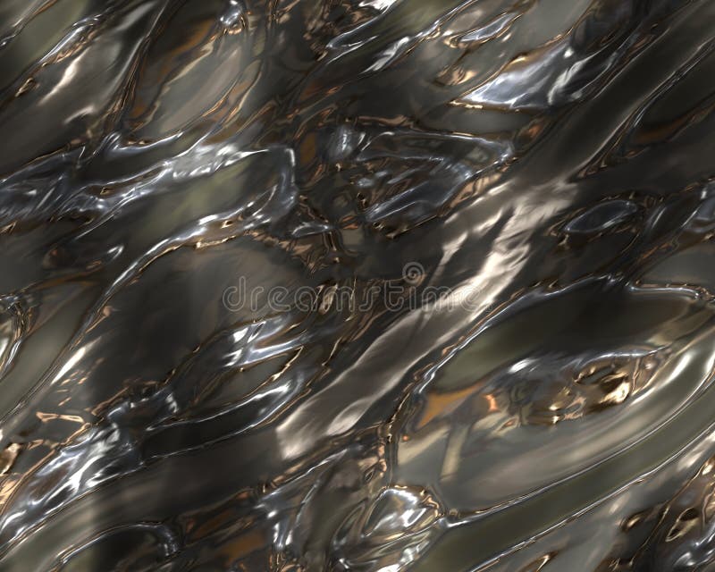 Organic Art Molten Metal Plain Big Waves Chrome Stock Illustration ...