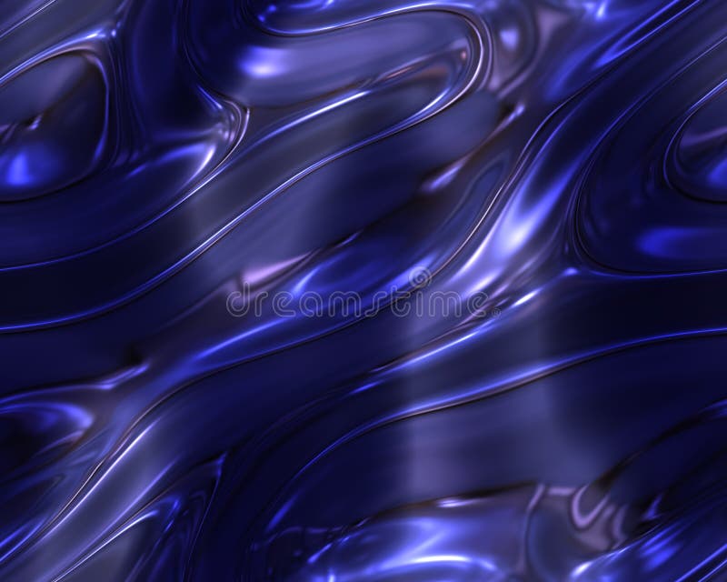 Organic Art Molten Metal Plain Big Waves Deep Blue Stock Illustration ...