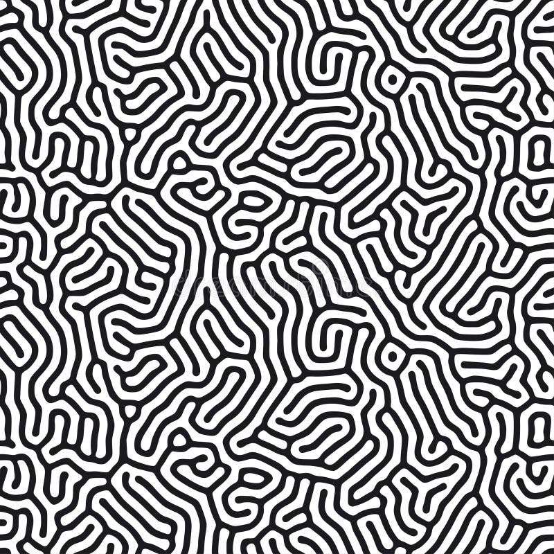 Organic Background with Rounded Lines. Diffusion Reaction Seamless ...