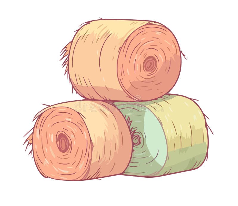 Organic Bale Hay Bundle Stacked Stock Vector - Illustration of design ...