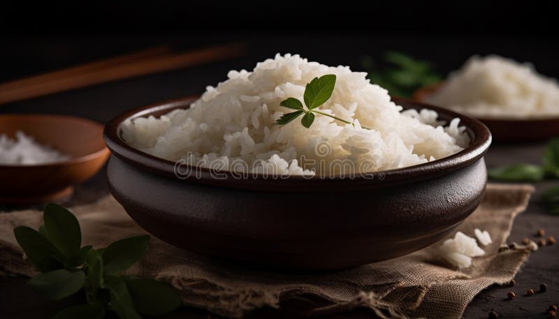 Organic Basmati Rice Steamed with Fresh Vegetable, a Healthy Meal ...