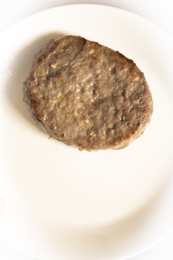 Organic Beef Burger on White Plate Stock Photo - Image of barbecue ...