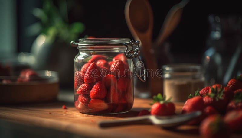 Organic Berry Dessert in Rustic Jar, Perfect Summer Refreshment Drink ...