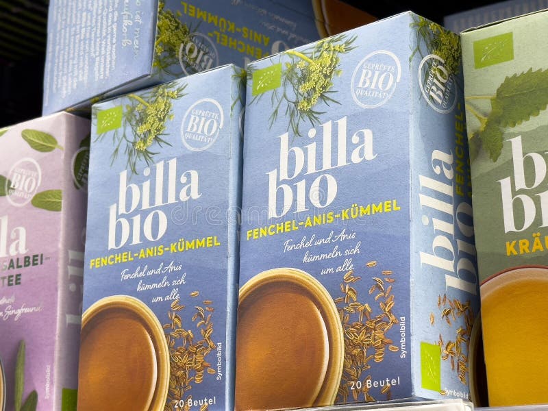 Organic Billa Bio Fennel Anise Cumin Tea Packaging in Store Display ...