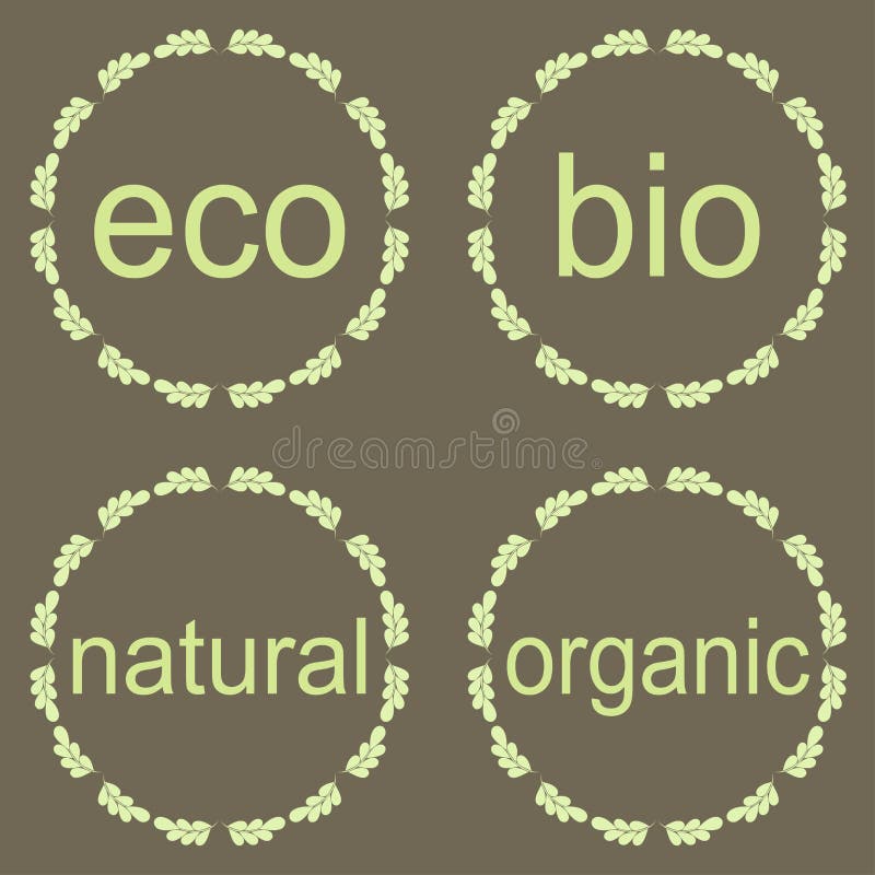 Organic, Bio, Eco Natural Set. Stock Illustration - Illustration of ...