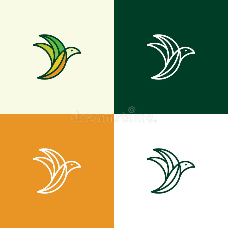 Organic Bird Logo Design Template Stock Vector - Illustration of simple ...