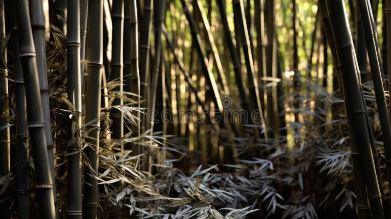Organic Black Bamboo Sticks: a 3d Image with Basalt Fiber Stock ...