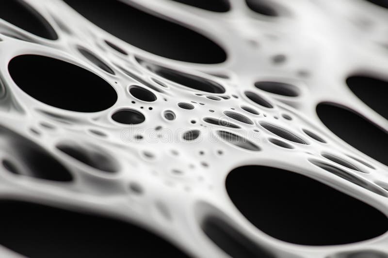 Organic Black Cell Mesh Pattern on White Surface Resembling Biological ...