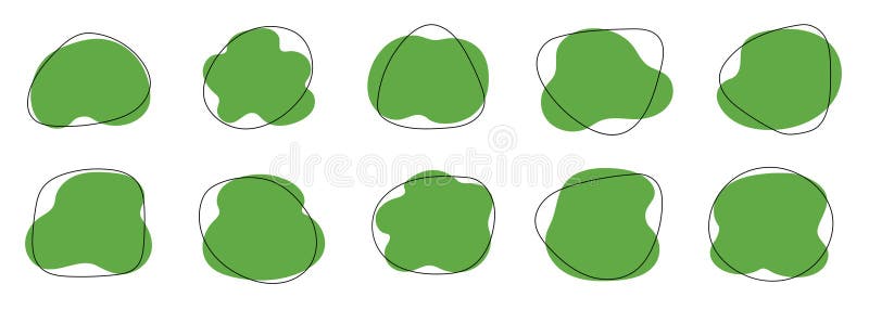 Organic Blob Shape, Abstract Green Color Amoeba, Irregular Fluid ...