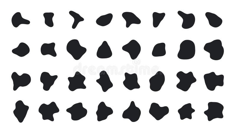 Organic Blob Shape, Fluid Irregular Bubble Set, Random Pebble Form ...