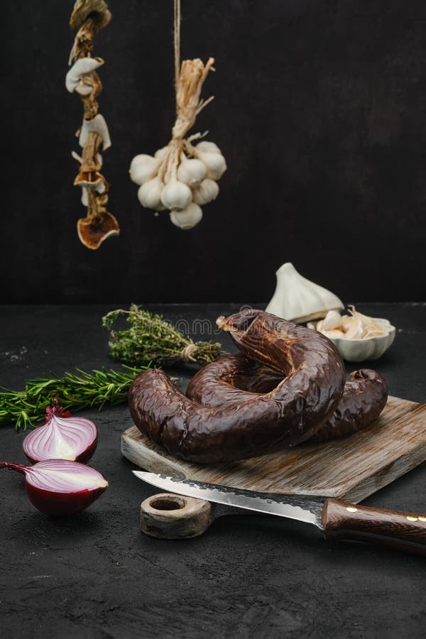 Blood Pudding on Cutting Board Stock Image - Image of european, brown ...