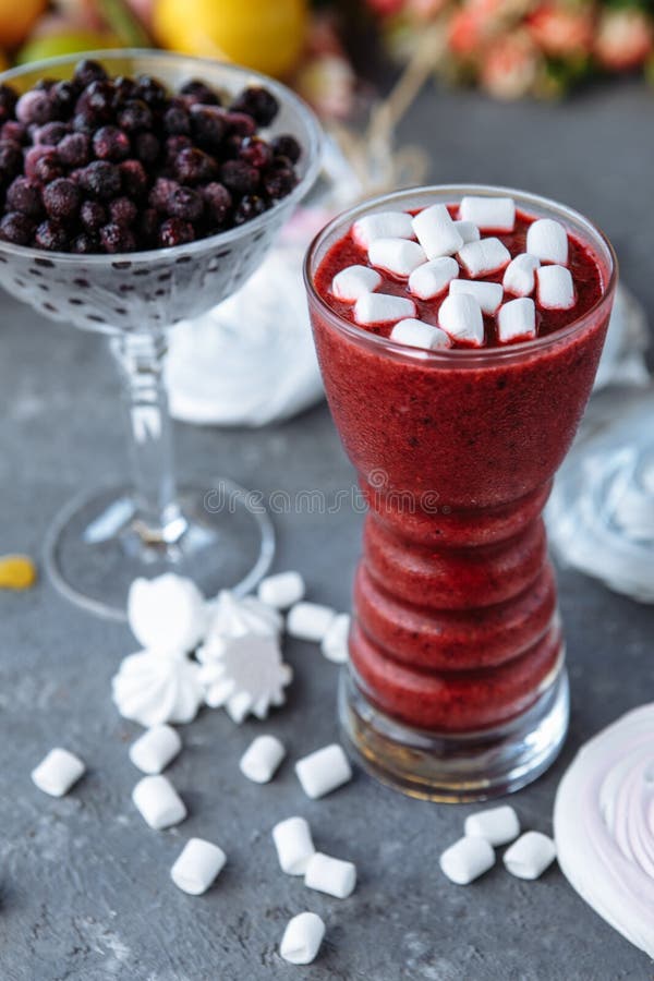 Organic Blueberry Smoothy Made with Fresh Ingredients Stock Image ...