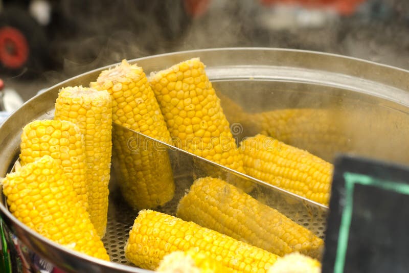 Organic Boiled Corn. Background, Texture of Organic Corn Cooked in the ...