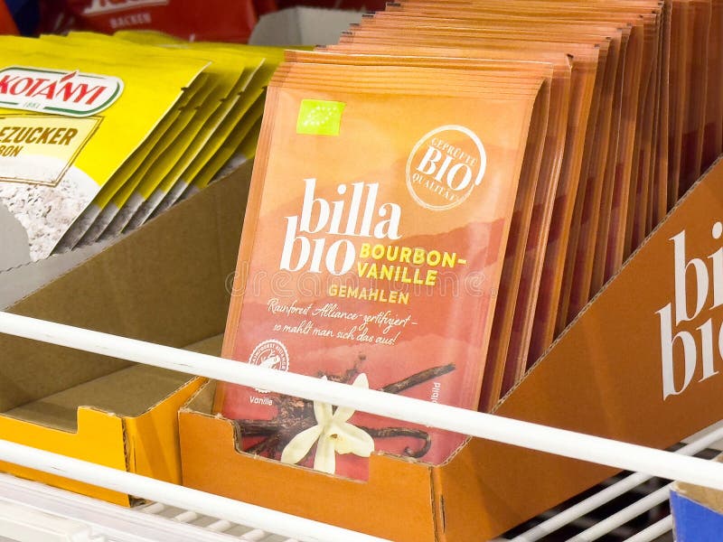 Organic Bourbon Vanilla Packets on Store Shelf for Gourmet Baking ...