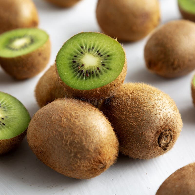 Organic Brown Kiwi Fruit, Side View. Close-up Stock Image - Image of ...