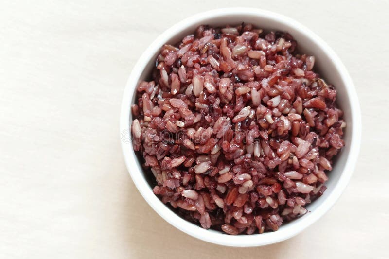 Organic Brown Rice in a White Bowl Stock Image - Image of white ...