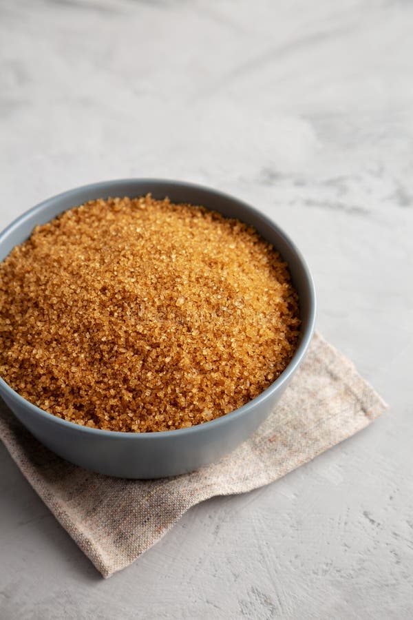 Organic Brown Sugar in a Bowl, Side View Stock Image - Image of caramel ...