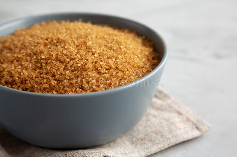 Organic Brown Sugar in a Bowl, Side View Stock Photo - Image of heap ...