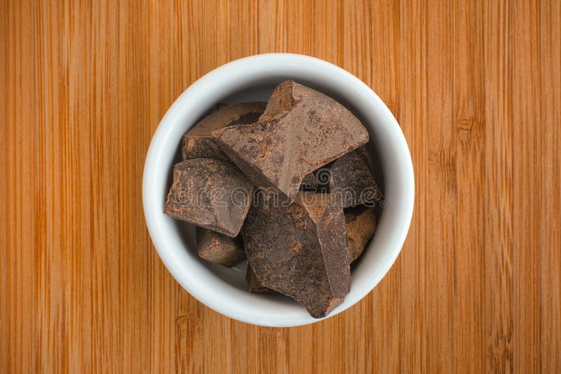 Organic Cacao Paste in a Bowl on a Wooden Background Stock Image ...
