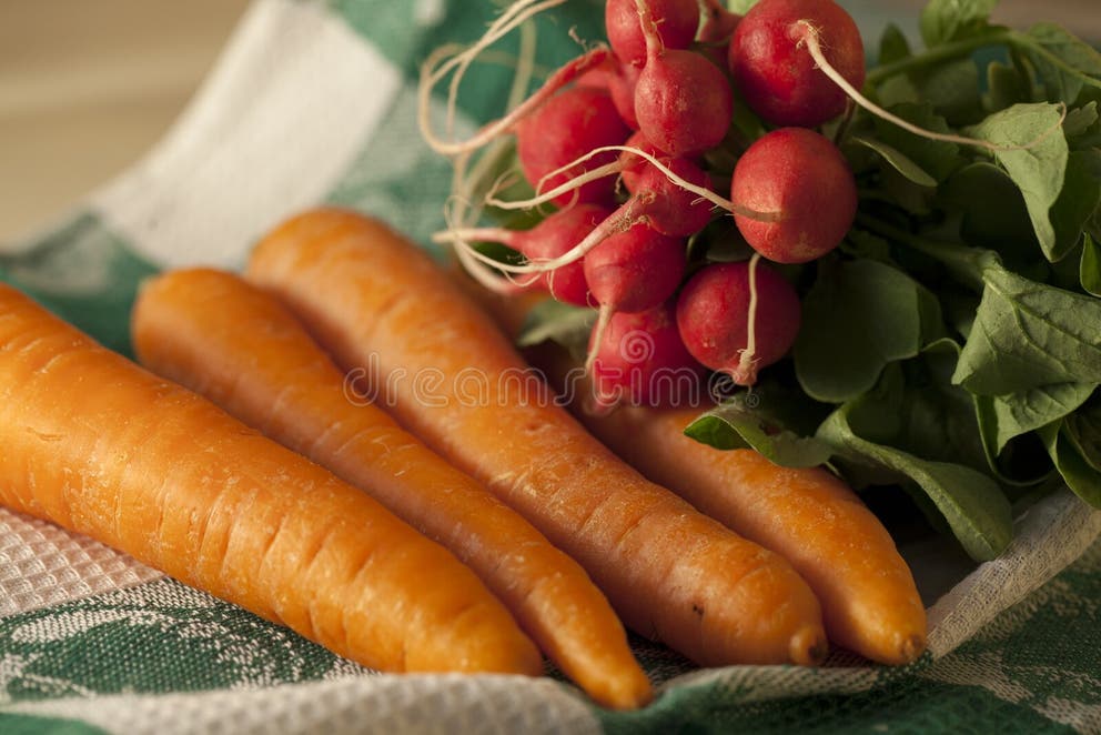Organic Carrots and Radishes Stock Photo - Image of diet, nutrition ...