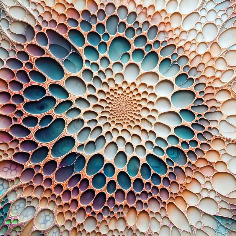 Abstract Pattern of Interconnected Cells in Soft Hues, Generative Ai ...