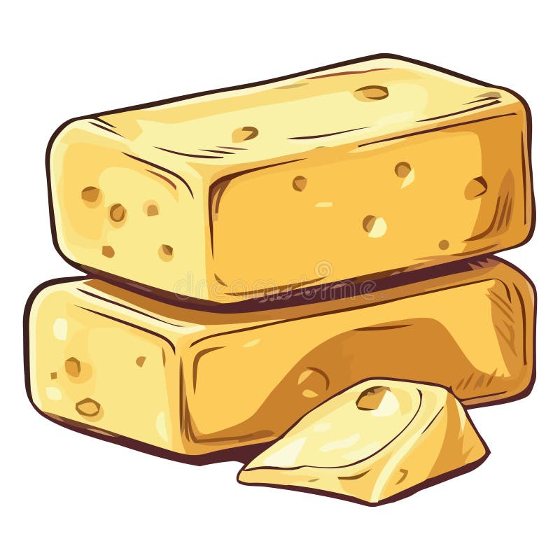 Organic Cheddar Cheese Slices Stock Vector - Illustration of ...