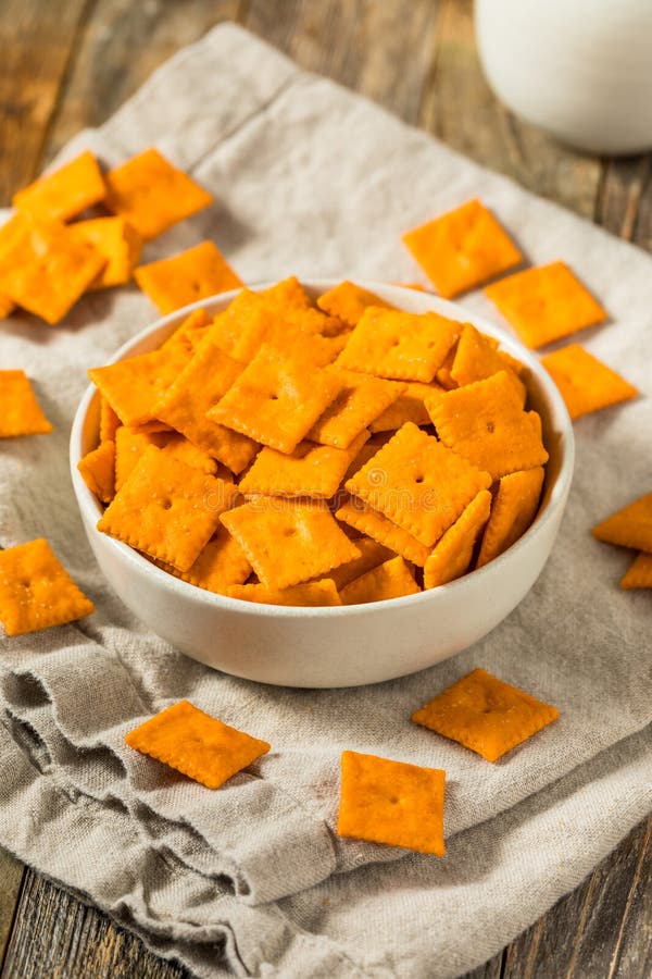 Organic Cheese Cracker Snacks Stock Photo - Image of grain, appetizer ...