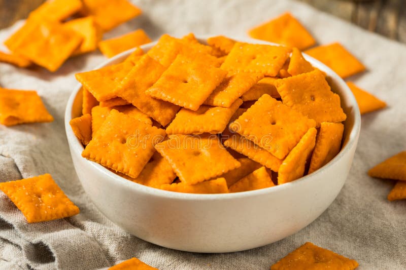 Organic Cheese Cracker Snacks Stock Image - Image of gourmet, square ...
