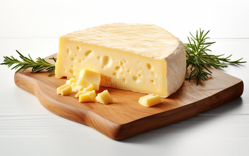 "Organic Cheese on a White Background GENERATIVE AI Stock Illustration ...