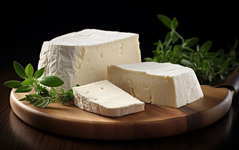 "Organic Cheese on a White Background -Generative Ai Stock Photo ...