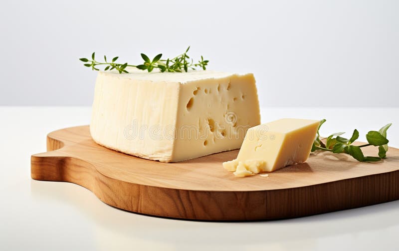 "Organic Cheese on a White Background -Generative Ai Stock Image ...