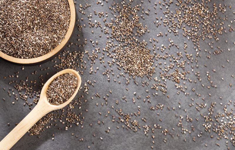 Organic Chia Seeds - Salvia Hispanica. Space for Text Stock Image ...