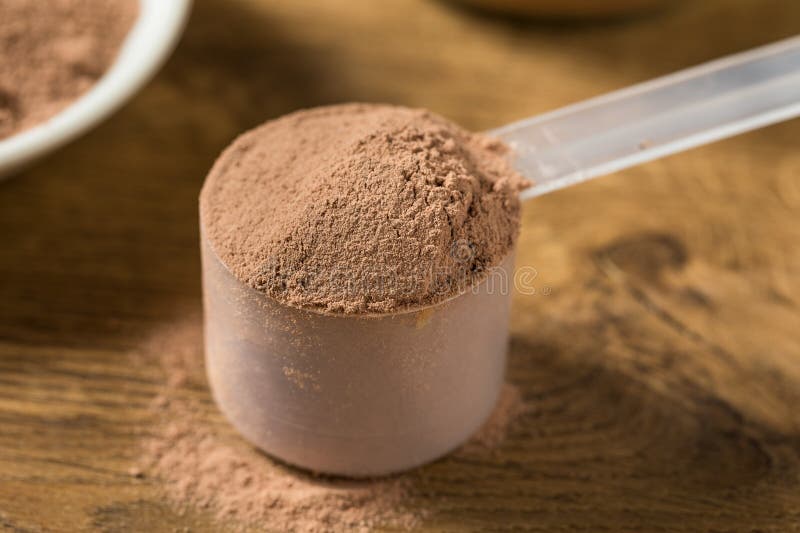 Organic Chocolate Whey Protein Powder Stock Image - Image of growth ...